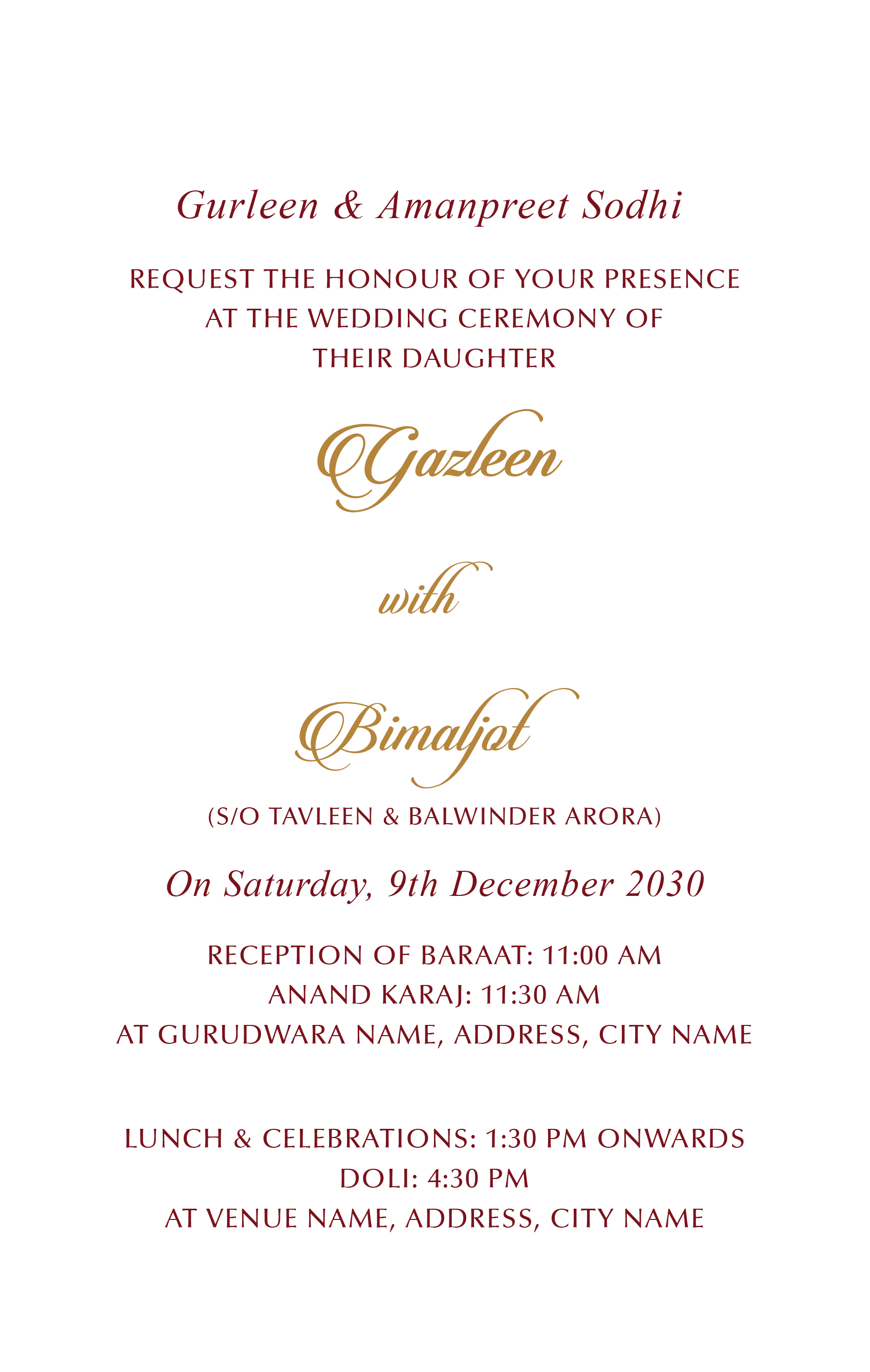 Anand Karaj Wording – Renge Wedding Invites Anand Karaj Wording – Renge Wedding Invites